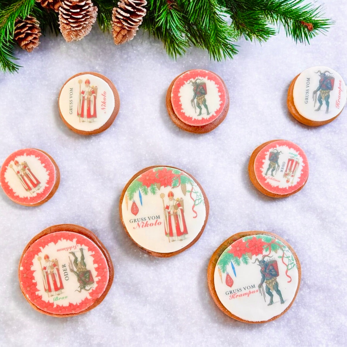 Nikolo oder Krampus Lebkuchen Rund 11cm
